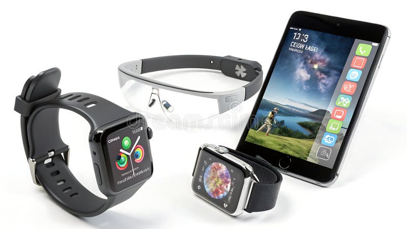 High-tech Smart Devices Like AR Glasses and Smartwatch Stock ...