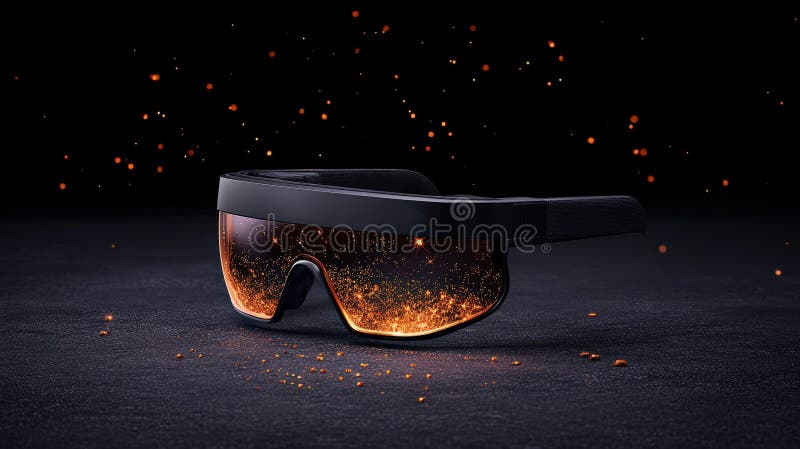 Hightech Smart Glasses with a Sleek Design Glowing Particles Surround ...