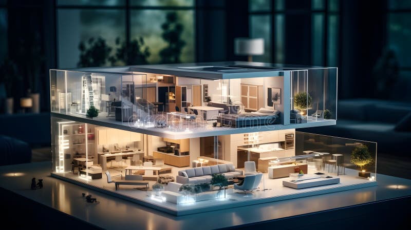 High-tech Smart Home Model, Representing the Cutting-edge Technology ...
