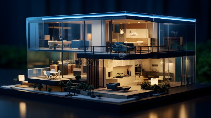 High-tech Smart Home Model, Representing the Cutting-edge Technology ...
