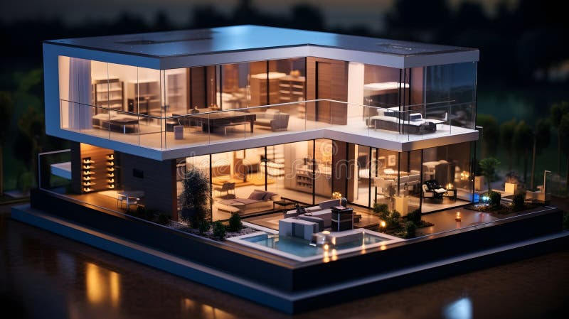 High-tech Smart Home Model, Representing the Cutting-edge Technology ...