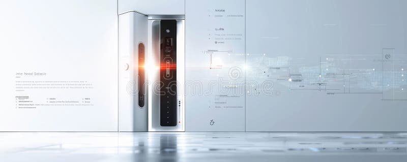 High-tech Smart Lock on Modern White Door with Minimalist Design Stock ...