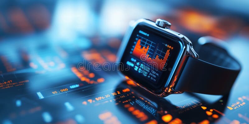 High Tech Smartwatch Displaying BMI, Heart Rate, and Activity Data ...