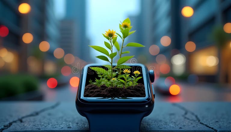 A High-tech Smartwatch Featuring a Lively, Miniature Plant that ...