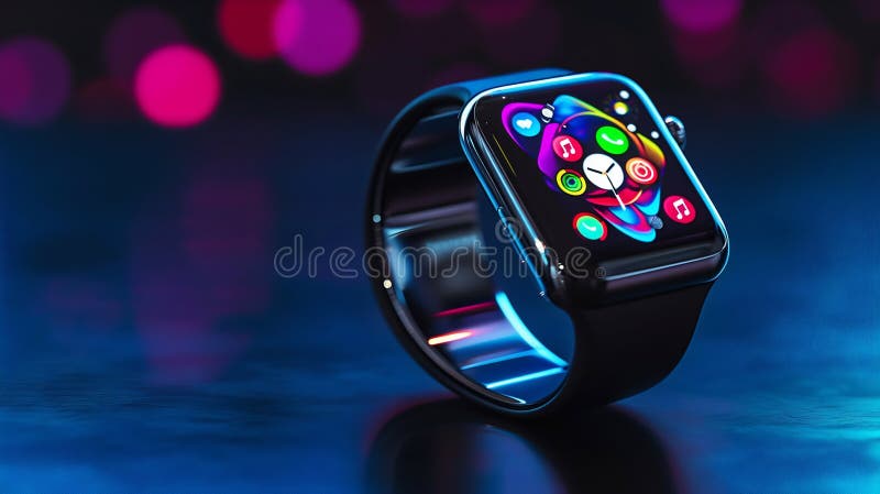 High-Tech Smartwatch with Futuristic Interface. Generative Ai Stock ...