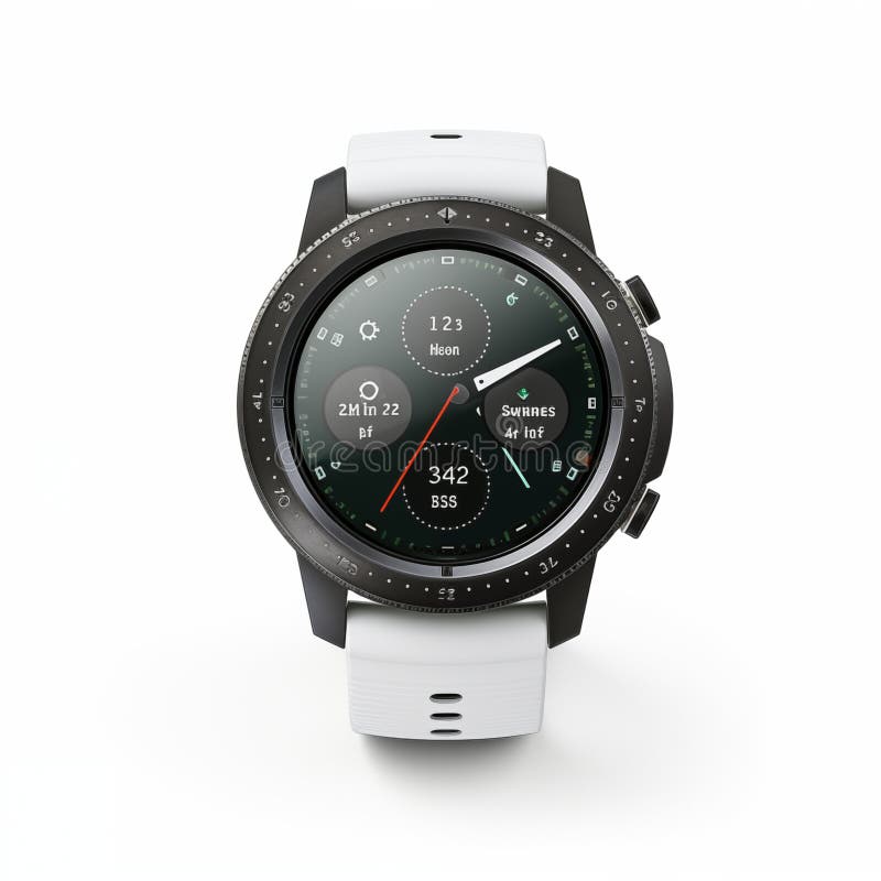 High-Tech Smartwatch with White Strap and Advanced Display Technology ...