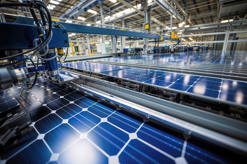 High-tech Solar Production: Robotic Assembly Line, Generative Ai Stock ...