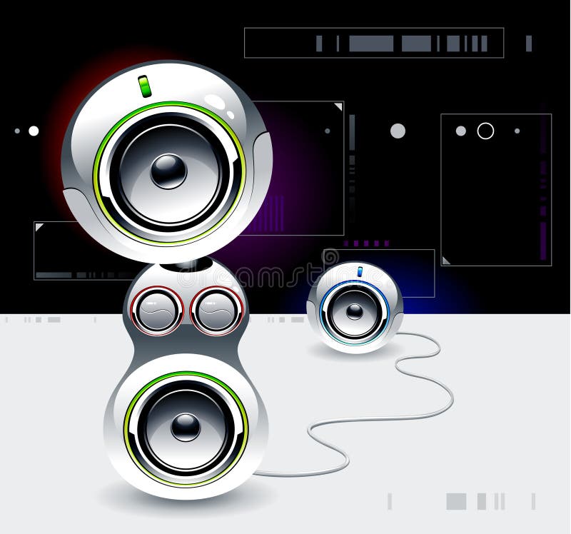 High tech speakers stock vector. Illustration of stereo - 10394726