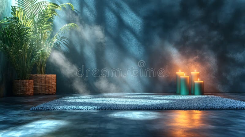 High-tech Spa Corner Featuring Holographic Pebbles and Calming Candles ...