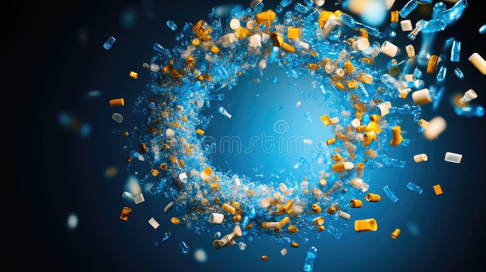 High-Tech Space Debris Recycling Containers in Orbit. Stock ...