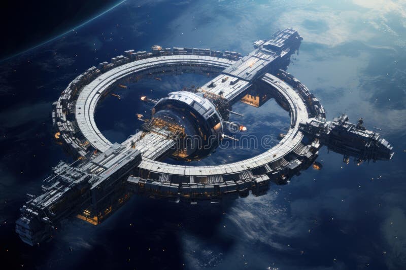 High-tech Space Station Earth Science. Generate Ai Stock Image - Image ...