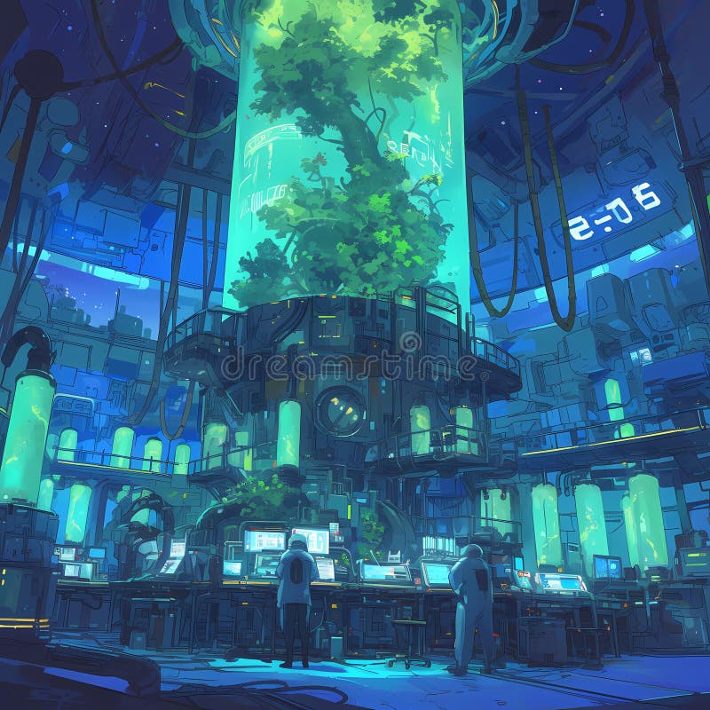 High-tech Space Station Laboratory Stock Illustration - Illustration of ...