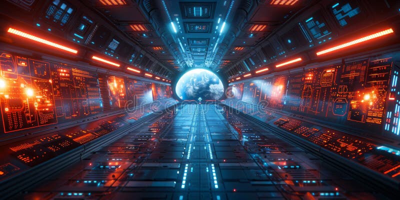 A High-tech Spaceship Docks at a Futuristic Facility among Towering ...