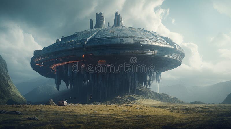 A High-tech Spaceship of a Highly Developed Civilization Stock ...