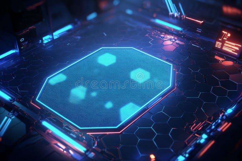 A High-tech Sports Arena Where Hexagonal LED Panels Form an Immersive ...