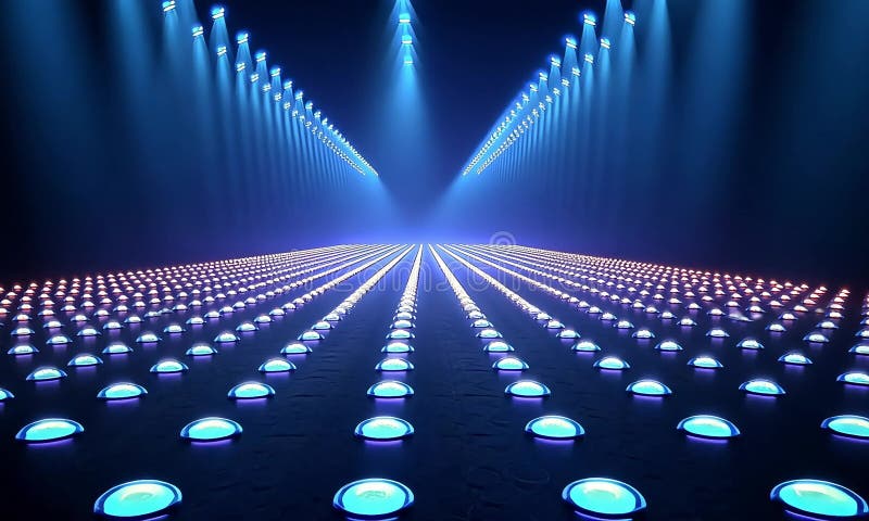 High-tech Stage with Rows of Lights, Creating a Futuristic, Illuminated ...