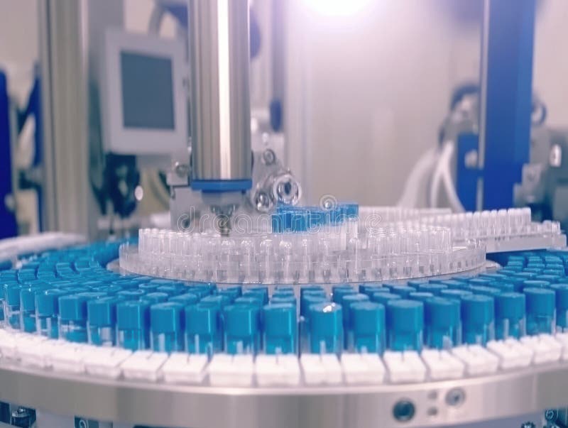 Sterile Pharmaceutical Production Line Stock Image - Image of line ...