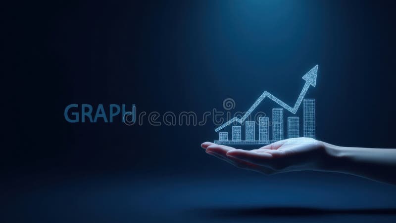 High-tech Stock Market Visualization with Illuminated Financial Graphs ...