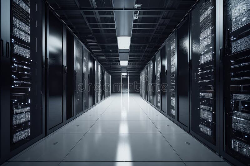 Storage Data Center, Featuring Racks of Servers and High Performance ...