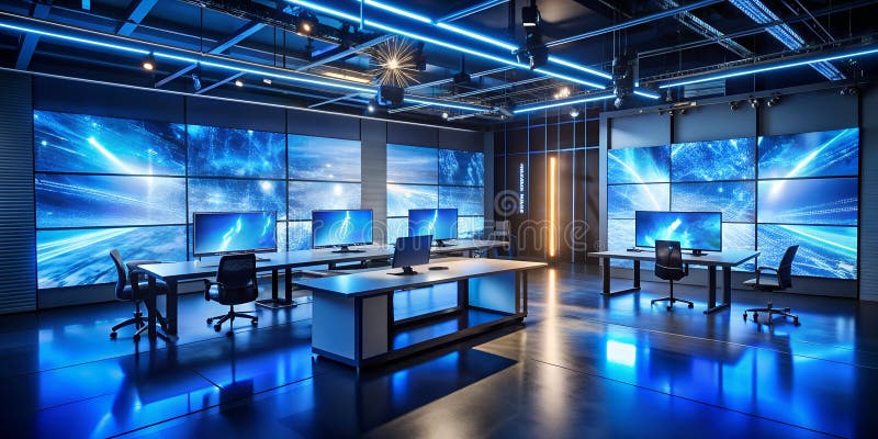 High-tech Studio Setup with Multiple Screens and Projection Mapping ...