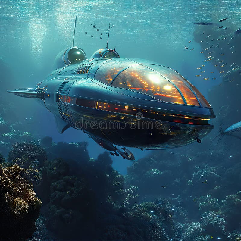 High-tech Submarine from the Future Stock Illustration - Illustration ...