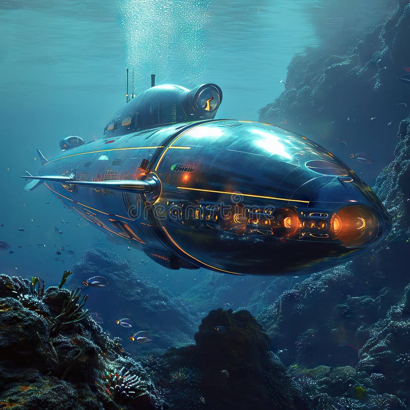 High-tech Submarine from the Future Stock Illustration - Illustration ...