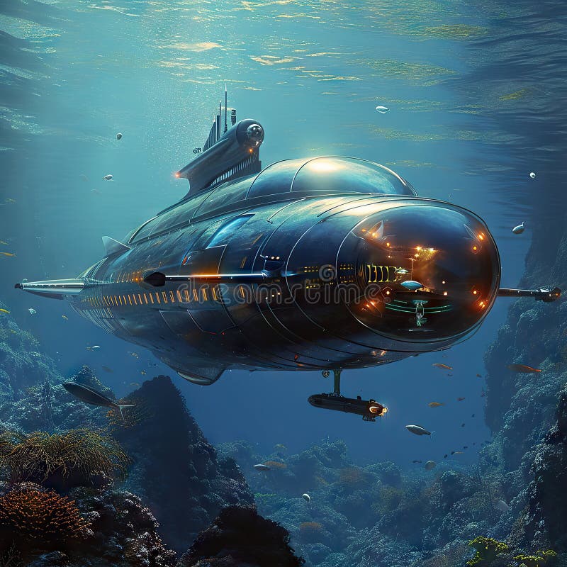High-tech Submarine from the Future Stock Illustration - Illustration ...