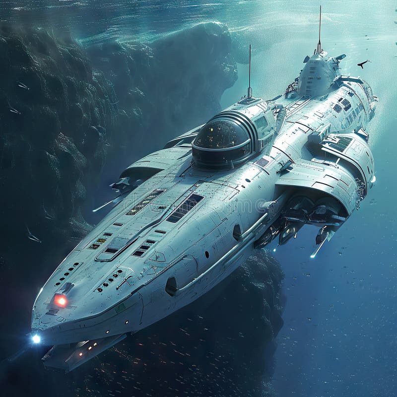 High-tech Submarine from the Future Stock Illustration - Illustration ...