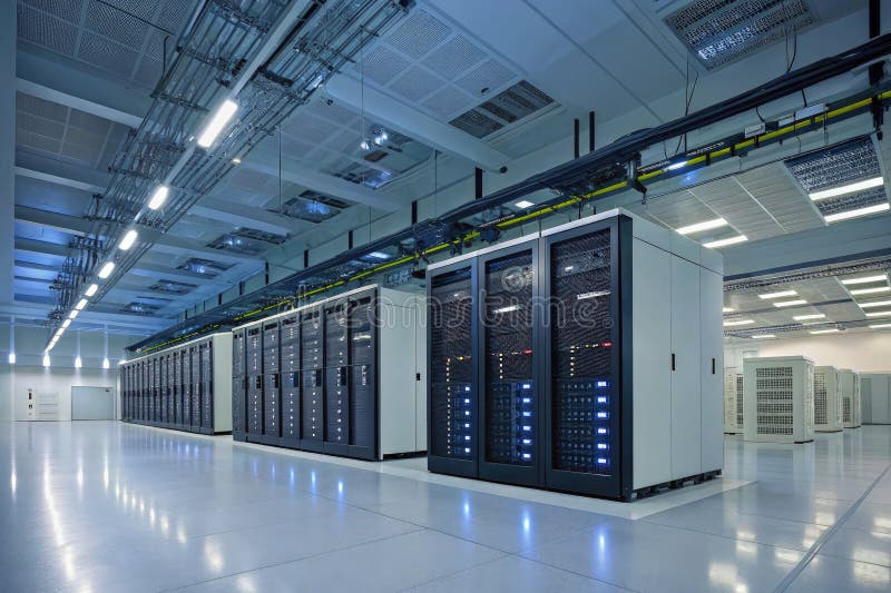 Large Scale Supercomputer Interior Showcasing Advanced Data Processing ...