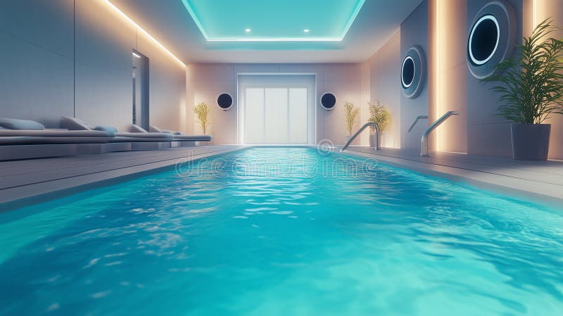 High-Tech Swimming Pool - Innovative Design and Features Stock ...