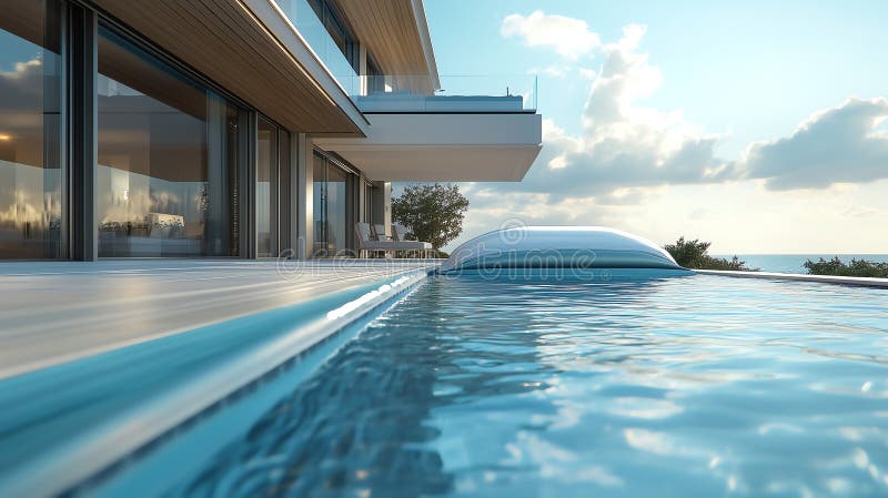 High-Tech Swimming Pool - Innovative Design and Features Stock ...