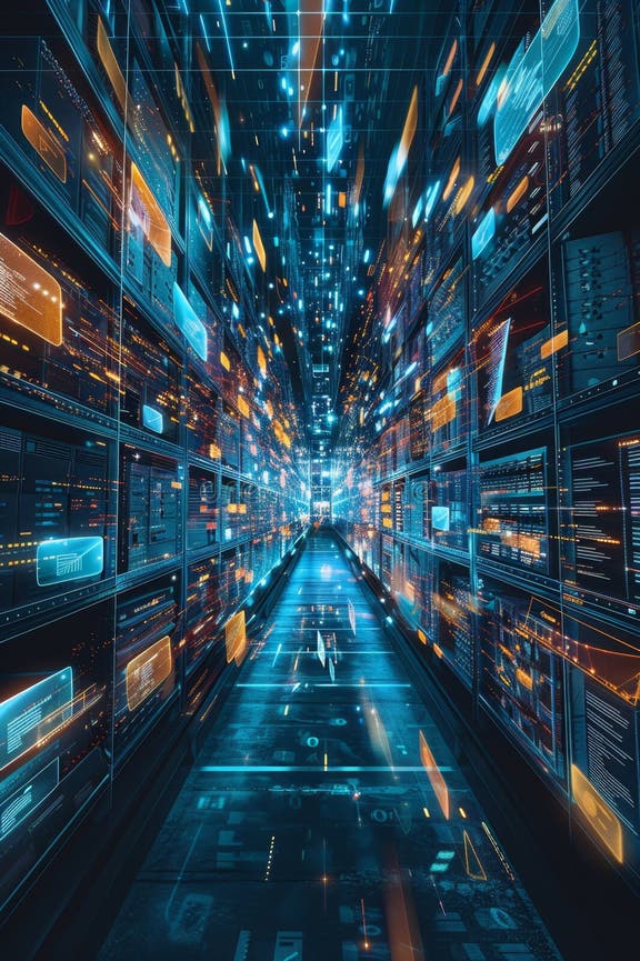 High-tech System with Virtual Files in Digital Archive Stock ...