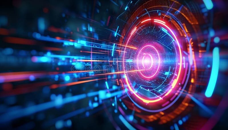 High Tech Target, Hitting Target Mark . Speed and Technology Concept ...