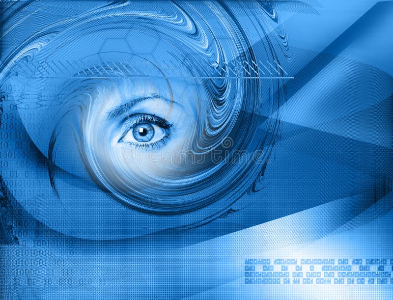 High-tech Technology Background with Eye Stock Illustration ...