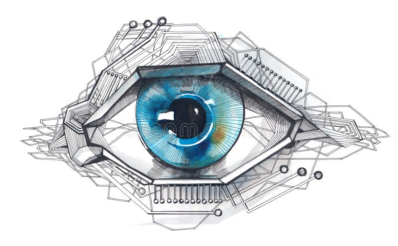 High-tech technology stock illustration. Illustration of pupil - 68925021