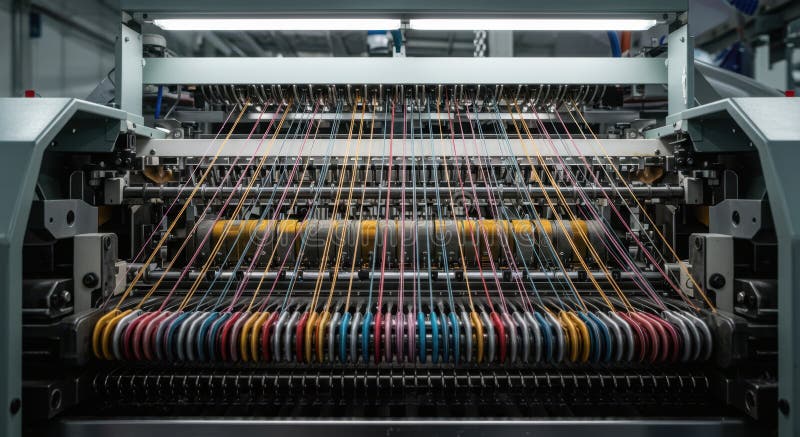 High-tech Textile Machine Weaves Colorful Threads in Modern Industrial ...