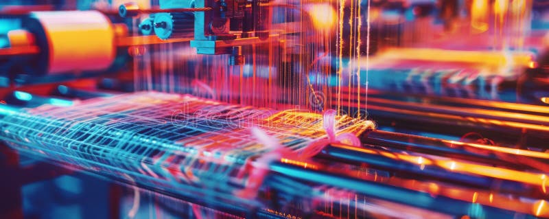 High-tech Textile Production Line Captured in Dynamic, Vivid Colors ...