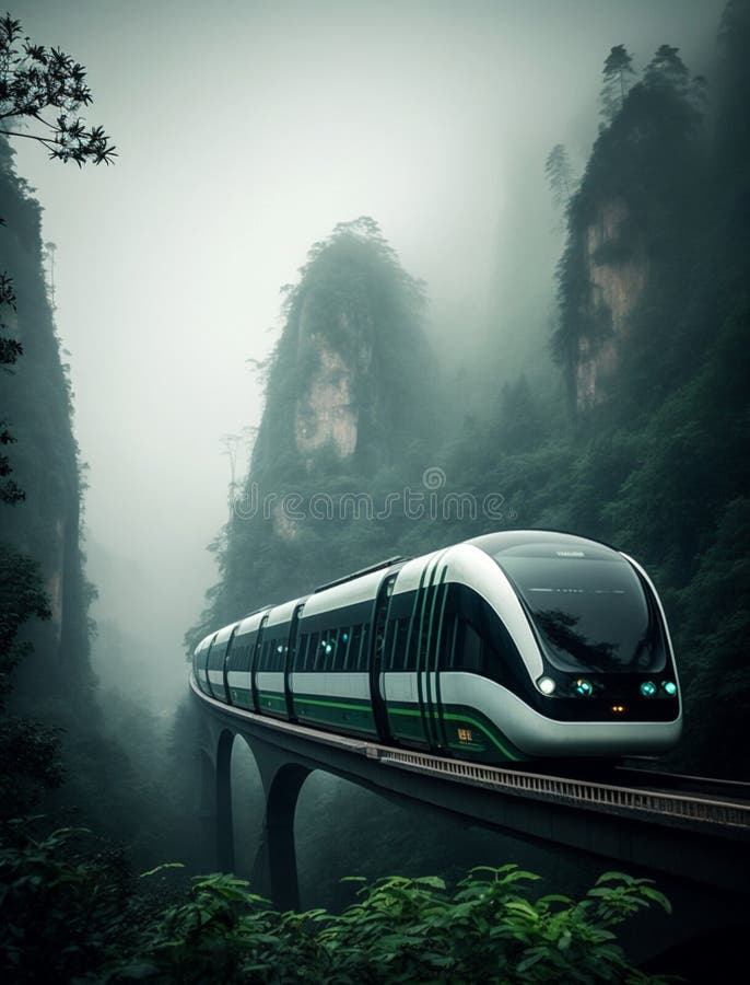 High-tech Train of the Future. Generated Ai Stock Illustration ...