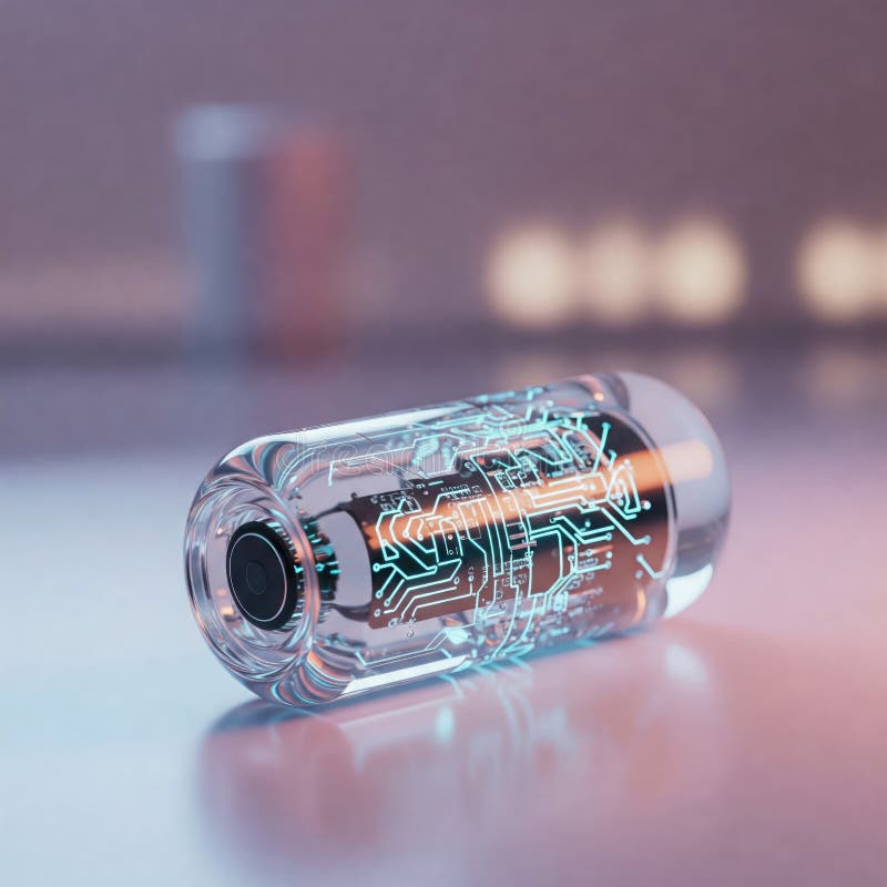 High-tech Transparent Capsule with a Chip. Stock Illustration ...