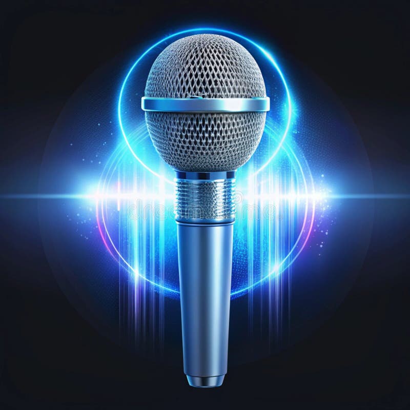 Transparent Glowing Microphone Stock Illustrations – 77 Transparent ...