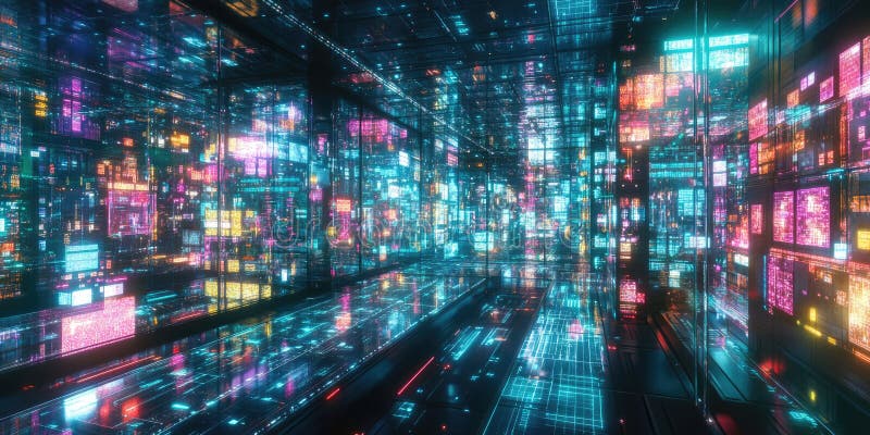 High-Tech Underground City with Glowing Elements for Futuristic Living ...