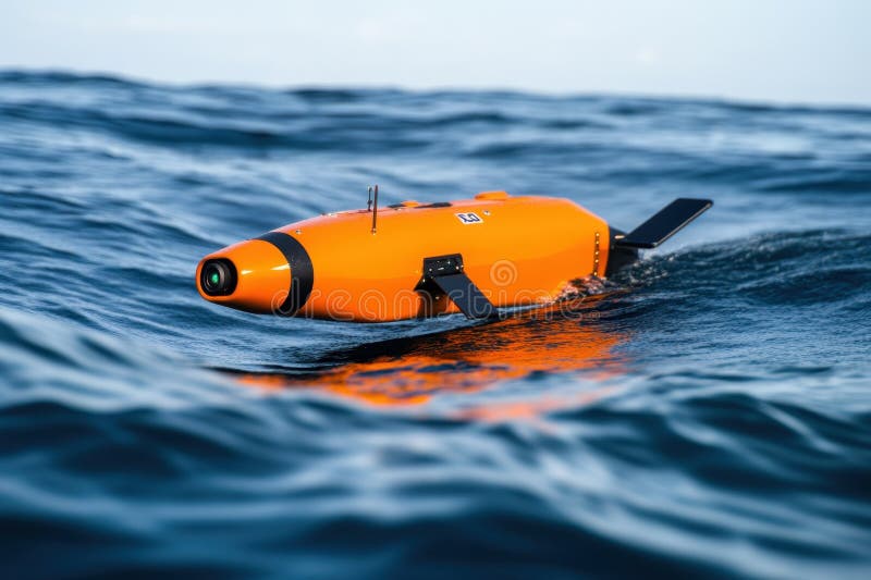 High-tech Underwater Exploration Vehicle Navigating Blue Ocean Waters ...