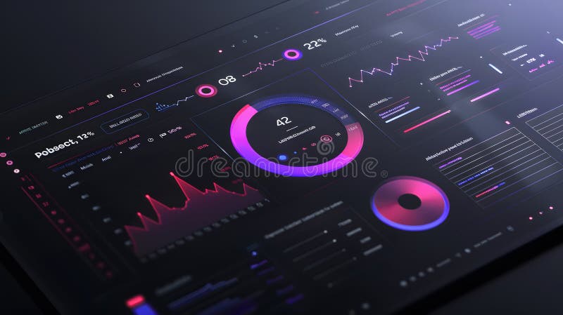 Futuristic User Interface with HUD Elements, 3D Rendering Stock Photo - Image of elements ...