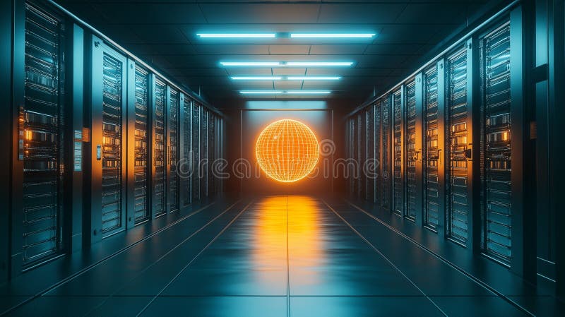 High-tech Vault Filled with a Glowing Digital Sphere, Symbolizing the ...
