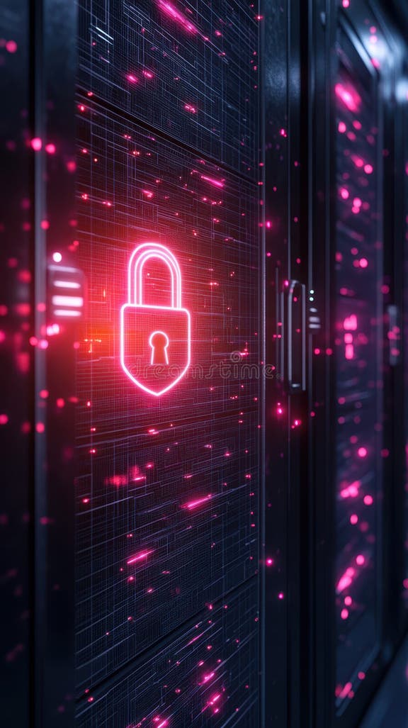 High Tech Vault with Glowing Lock Symbol, Representing Security Stock ...