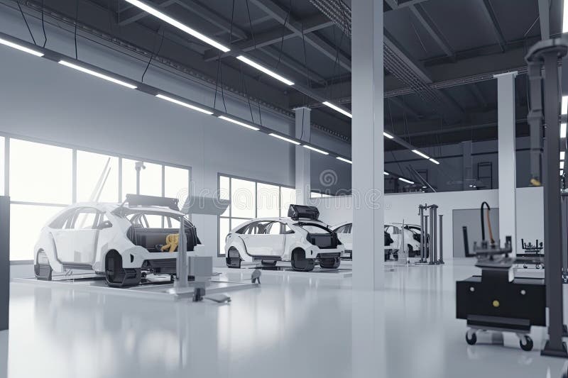 High-tech Vehicle Workshop, with Robots and Advanced Tools for ...