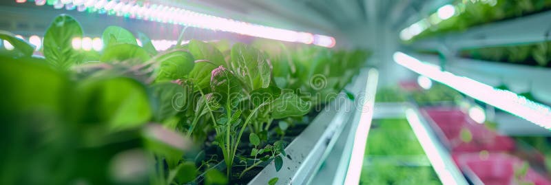 A High-tech Vertical Farm with Rows of Hydroponic Systems and Automated ...