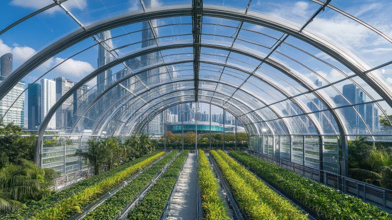 High-Tech Vertical Farming Systems Inside Modern Greenhouse Facility ...