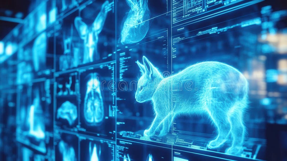 High-tech Veterinary Diagnostics Background Featuring Abstract Medical ...