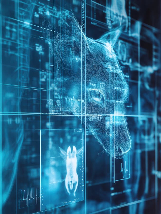 High-tech Veterinary Diagnostics Background Featuring Abstract Medical ...